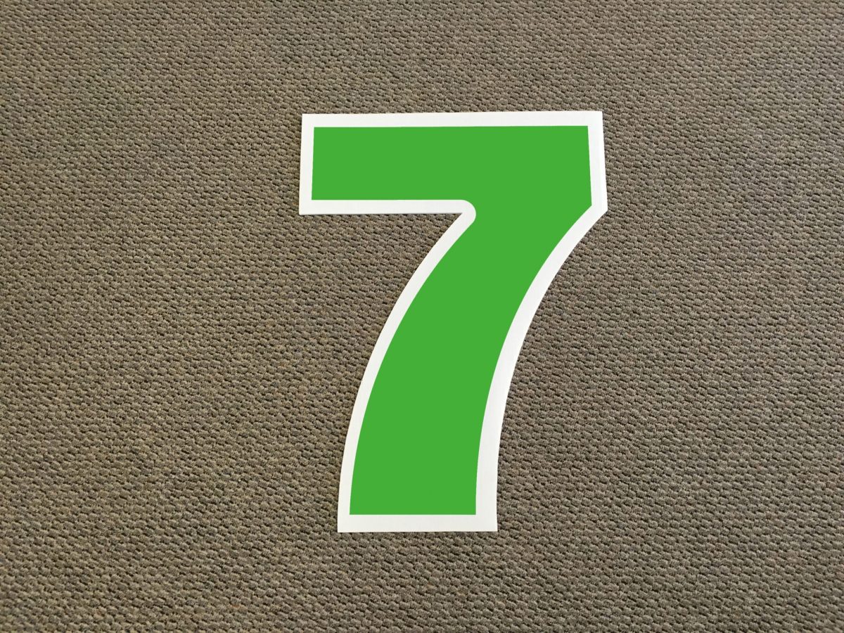 Number 7 Green Yard Greetings Cards Lawn Signs Happy Birthday over the ...